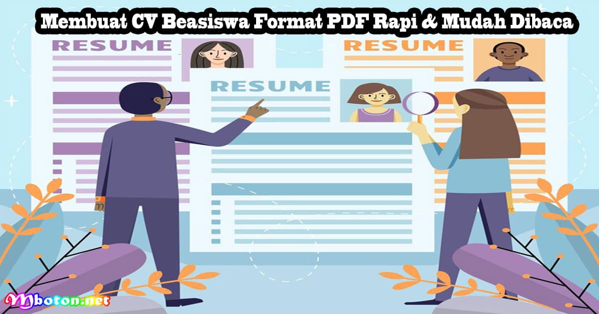 Panduan Curriculum Vitae CV Jenis, Membuat, Format & Contoh - Mboton
